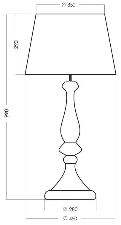 4concepts Luxusní stolní lampa LOUVRE TRANSPARENT COPPER Barva: Černo-bílá