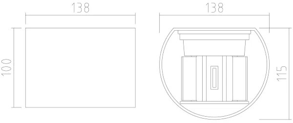 APLED - LED Venkovní nástěnné svítidlo OVAL 2xLED/3W/230V IP65