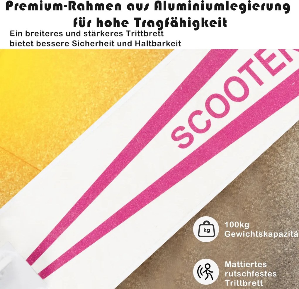 Costway Koloběžka skládací koloběžka výškově nastavitelná 100 – růžový