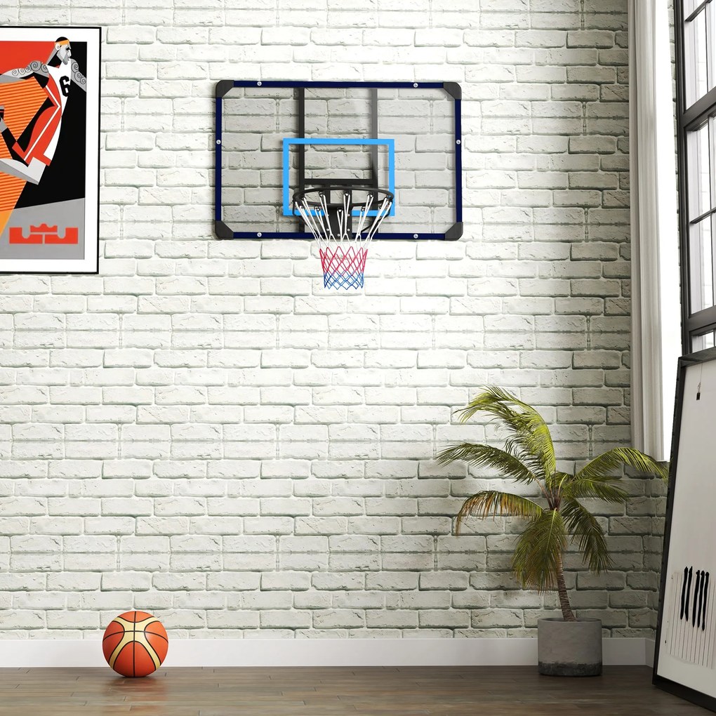 SPORTNOW nástěnný basketbalový koš Basketbalová deska s košem a sítí pro venkovní použití, ocel, 113 x 61 x 73 cm, ideální pro zahradu a hřiště | Aos…
