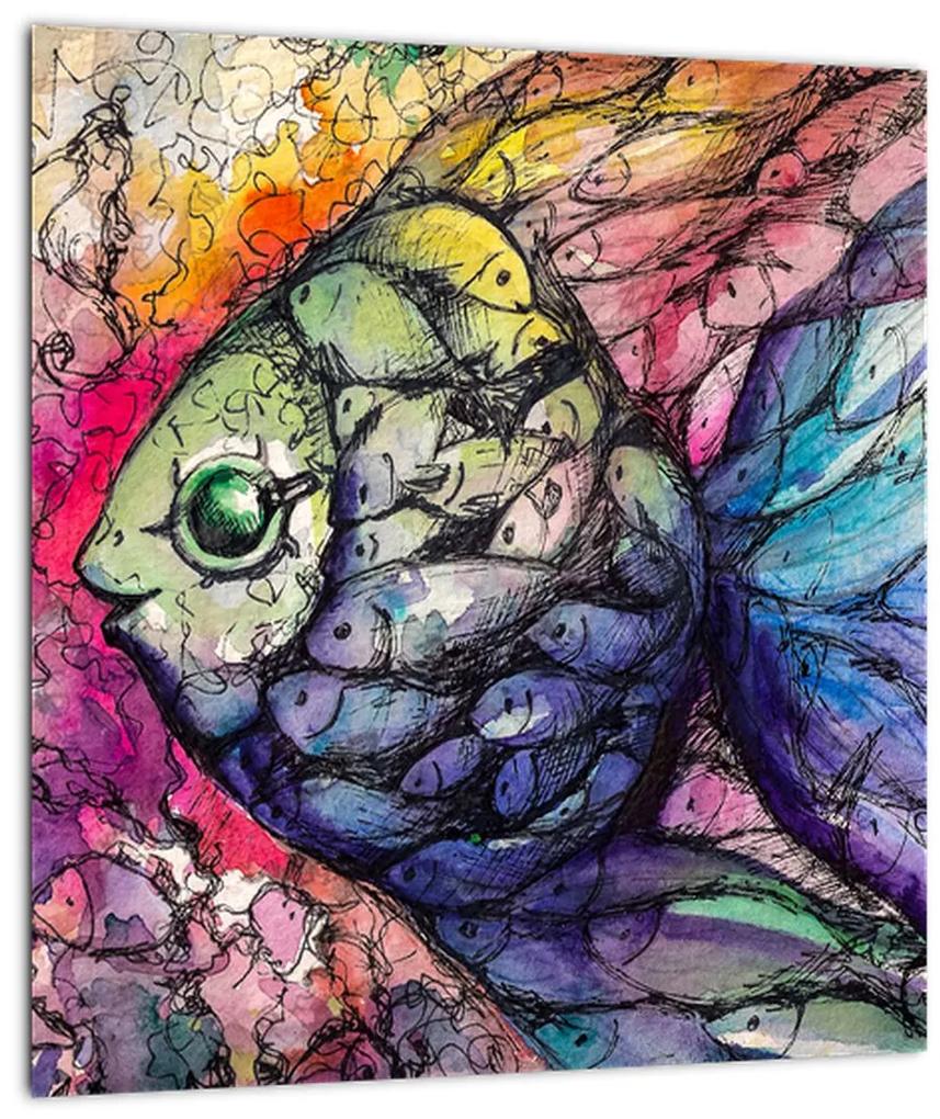 Obraz - Barevná rybička (30x30 cm)