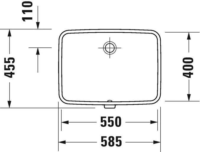 Duravit No.1 - Vestavné umyvadlo 585 x 455 mm, bílá 03955500282