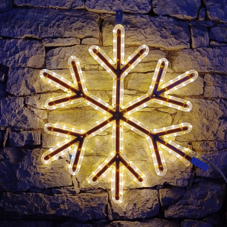 Easy Fix 2D LED světelná vločka VIII., Ø 67 cm, teple bílá s FLASH, závěsný, 3D tisk, IP67