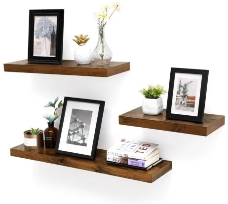 Nástěnná police SHELFY hnědá