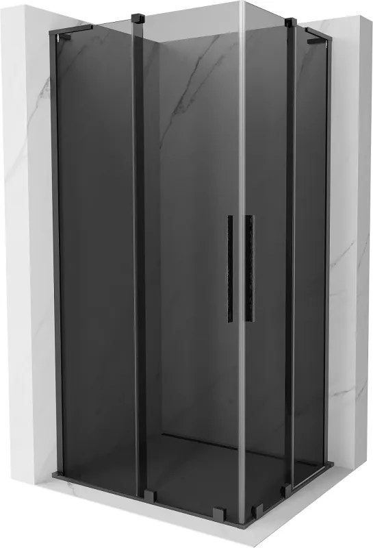 Mexen Velar L Duo, sprchový kout s posuvnými dveřmi 90 x 80 cm, 8mm šedé sklo, broušený grafit, 871-080-090-02-43-66
