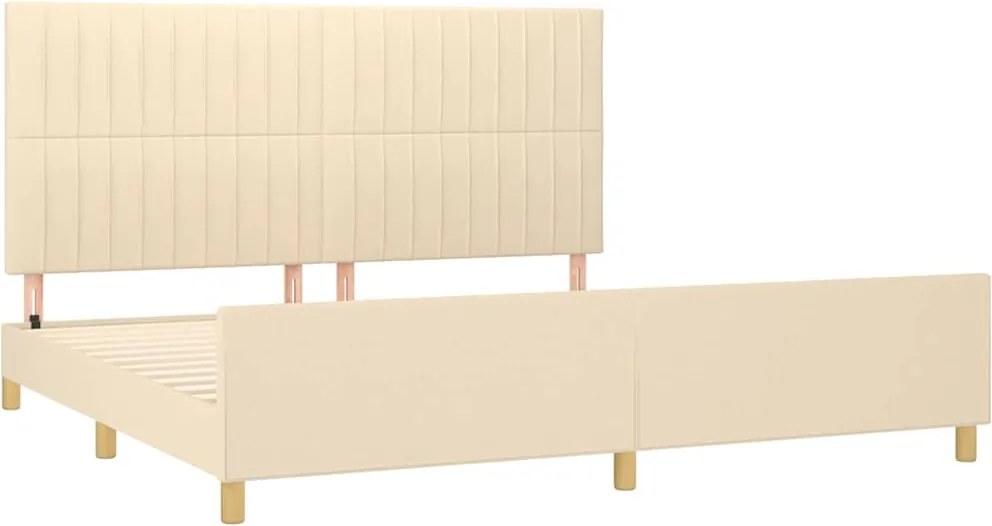 Rám postele bez matrace krémový 200 x 200 cm textil 3125248