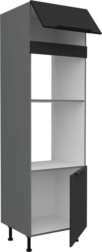 ARIA ab | vysoká skříňka 60 DPM-215 2F na vestavnou troubu a mikrovlnku | 60 cm | ANTI FINGERPRINT povrch | antracit/černá