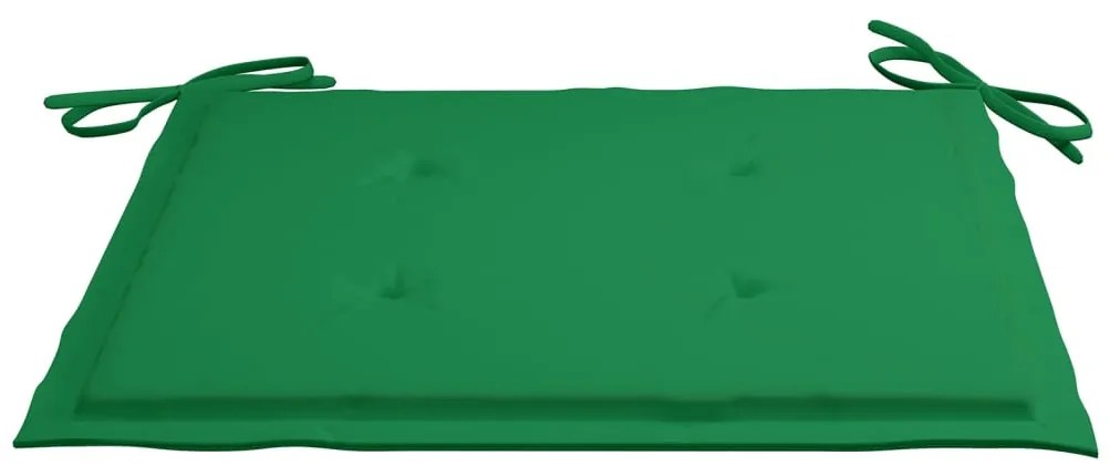 Jídelní židle 6 ks zelené podušky masivní teak - Default Title
