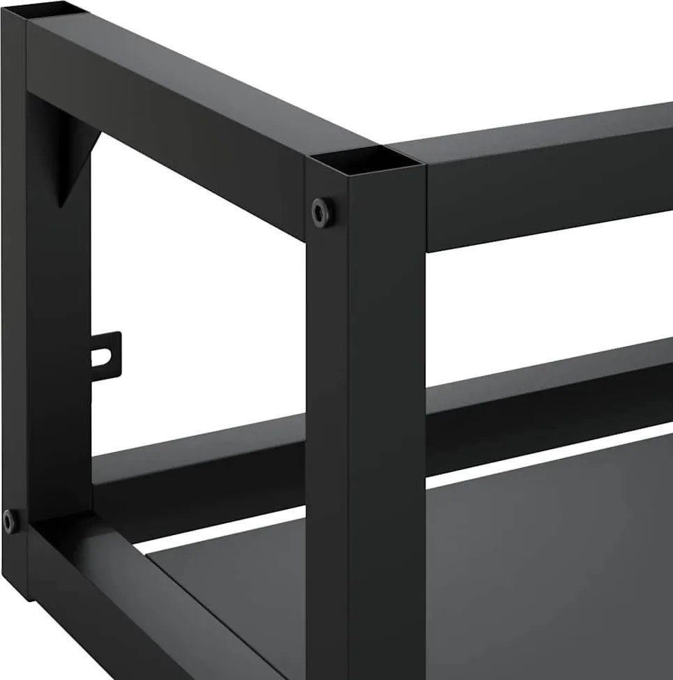 Nástěnný koupelnový regál pod umyvadlo černý 59x38x31 cm železo 338494