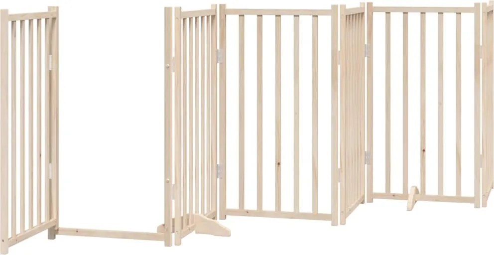 Zábrana pro psy s dvířky skládací 15 panelů 750 cm topol 3155702
