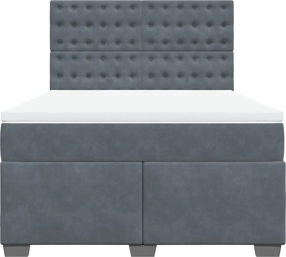 Box spring postel s matrací tmavě šedý 140 x 190 cm samet 3290919