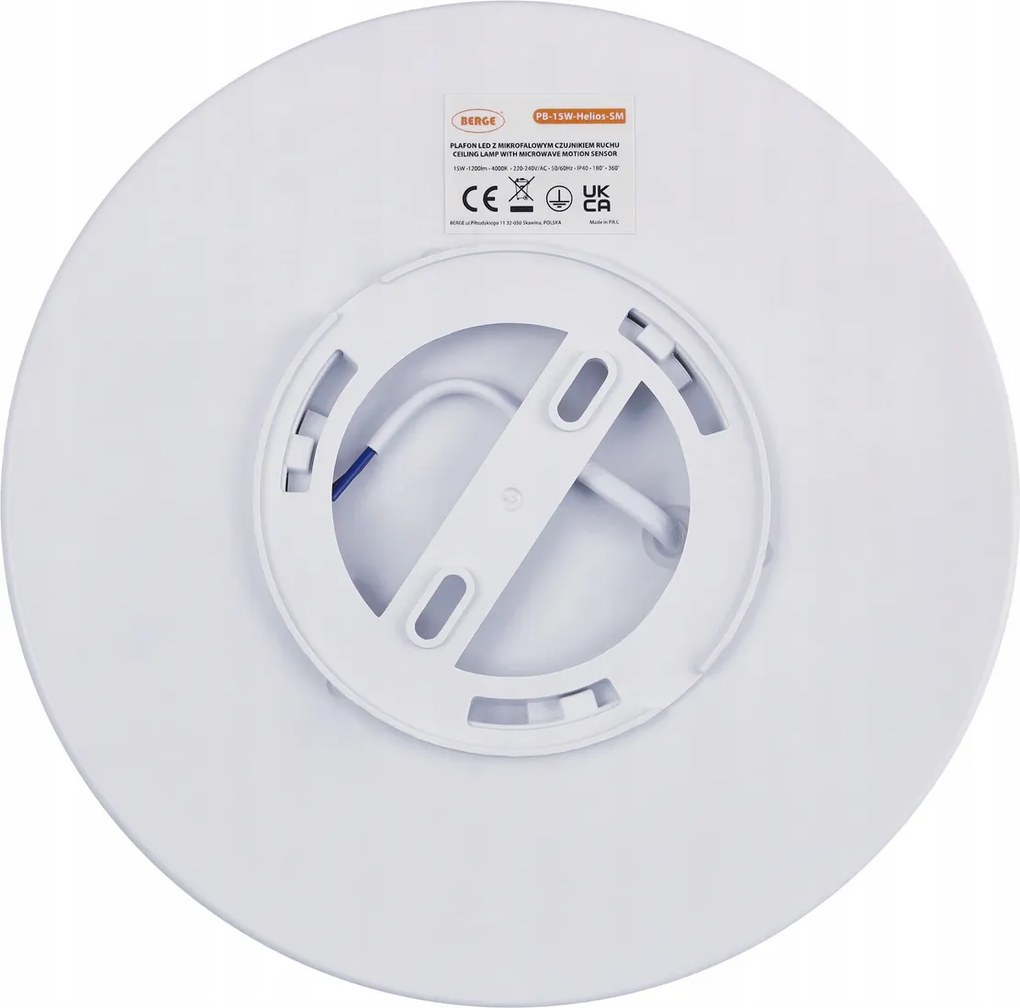 BERGE LED stropní svítidlo s pohybovým senzorem 15W - IP40 - neutrální barva