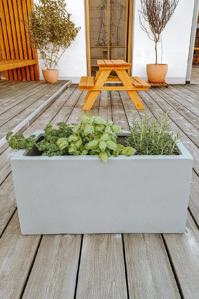 Truhlík MAXI, sklolaminát, šířka 60 cm, beton design