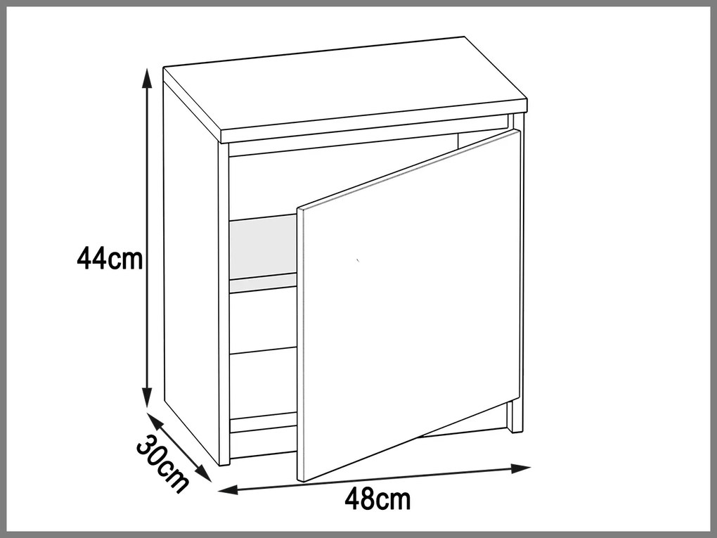 Noční stolek Belini černý  BM SN1/0/B/B/B/0