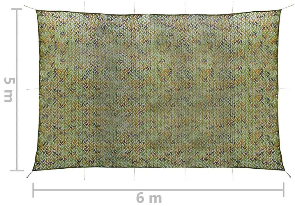Maskovací síť s úložným pytlem 5 x 6 m zelená,  135897