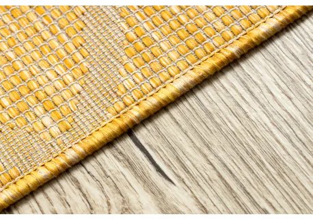 koberec SISAL PATIO 3075 diamanty ploché tkaní žlutá / béžový velikost 194x290 cm | krásné koberce cz