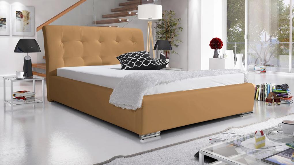 Eka Čalouněná postel Star - Eko-kůže 90x200 cm Barva látky Eko-kůže: Bílá (17), Úložný prostor: S kovovým rámem úložného prostoru
