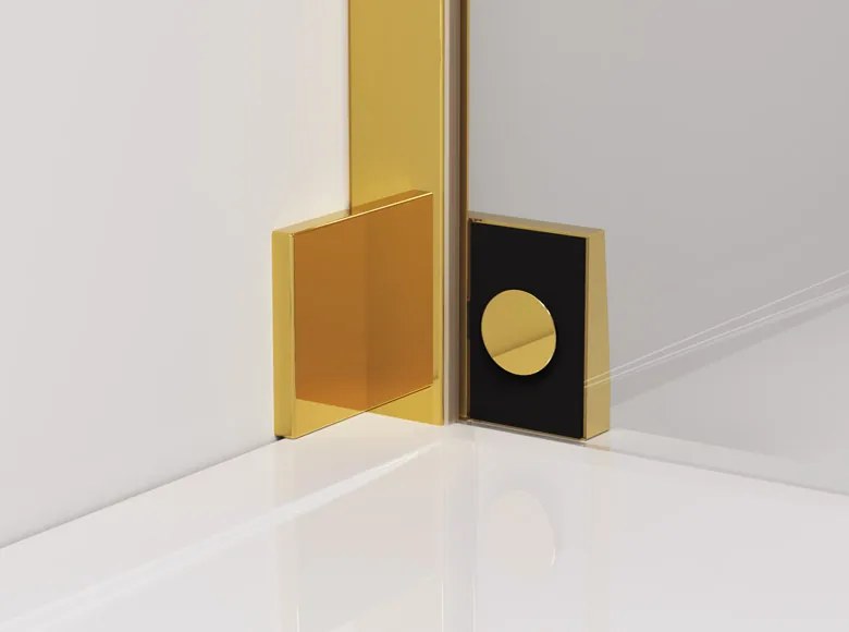 Sanswiss CADURA CA2C+CAT2 sprchový kout čtvercový 80x80 cm Profil: Zlatá, Sklo: Hladké čiré, Rozměr: 80x80 cm