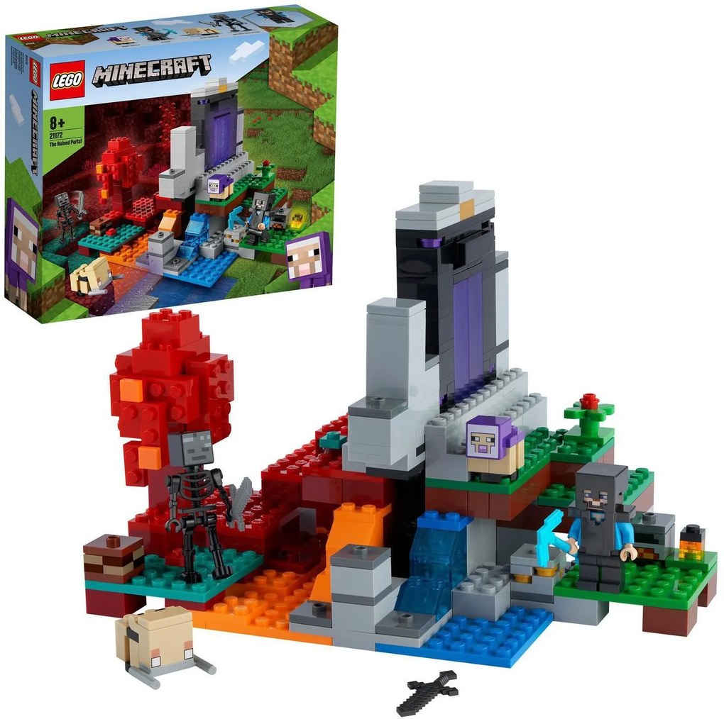 Lego stavebnice lego minecraft 21172 zničený portál