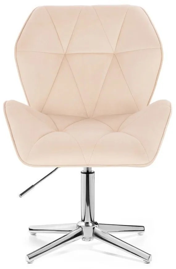 LuxuryForm DESIGN Židle MILANO MAX VELUR na stříbrném kříži - krémová
