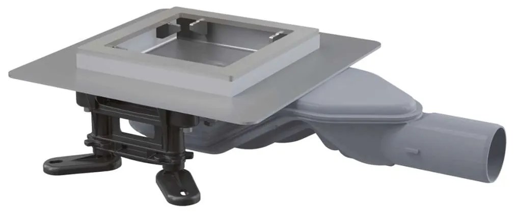 Alca - Podlahová vpust boční 13x13 cm, extra nízká, kombinovaná SMART zápachová uzávěra, bez roštu APV110