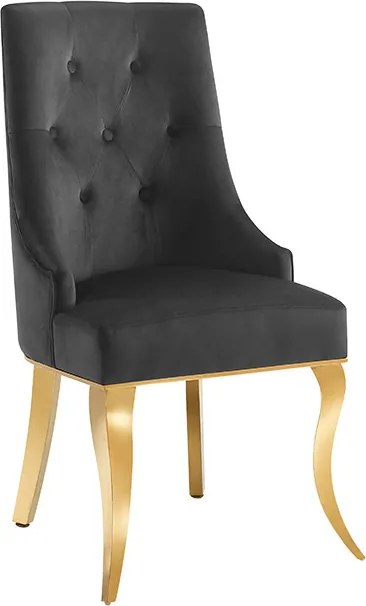 Designová židle Rococo Lví hlava černá / zlatá