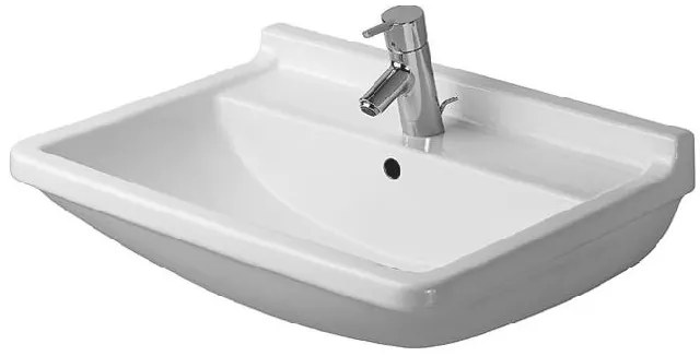 Duravit Starck 3 - Umyvadlo 60x45 cm, s přepadem, s otvorem pro baterii, bílá 0300600000