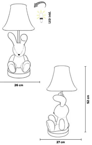 Happy Lamps - LED Dětská stolní lampa BENNY LED/5,4W/230V králík