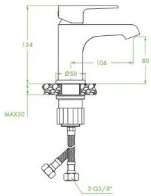 LAVEO LARGO - Umývadlová batérie, Chróm-Biela, BAH_622D