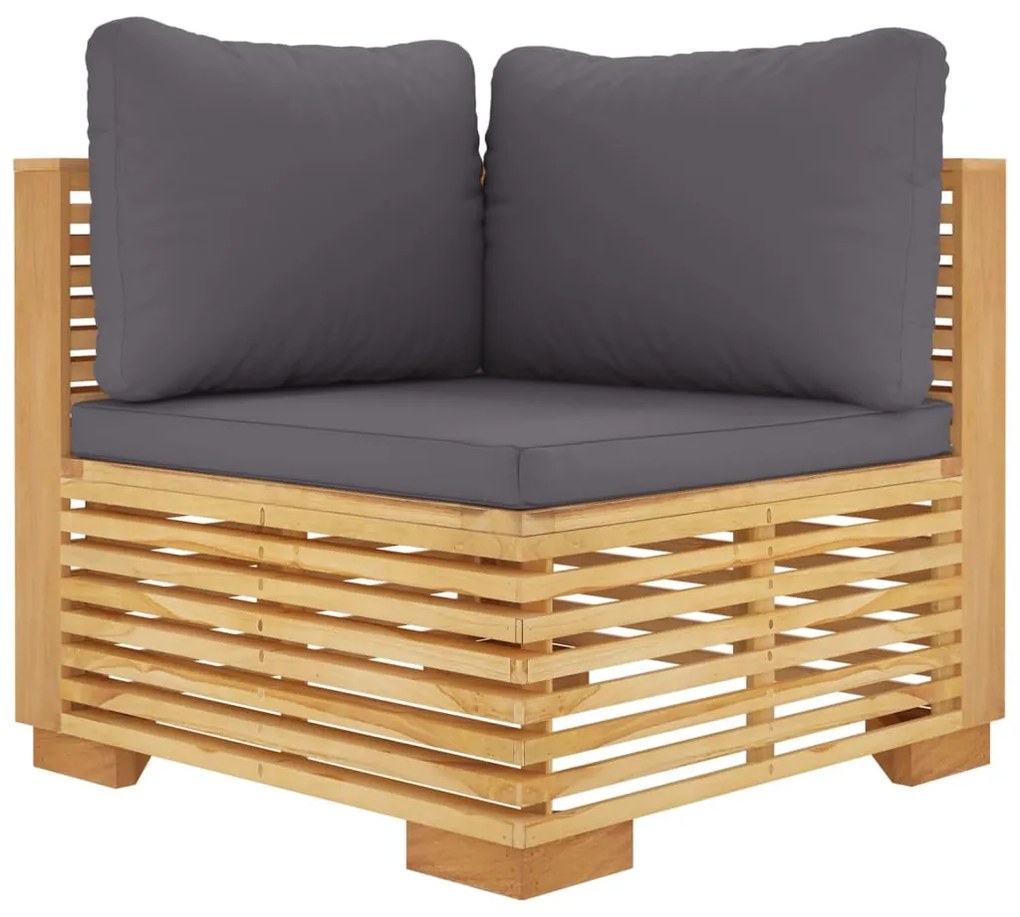 9dílná zahradní sedací souprava s poduškami masivní teak, 3100890