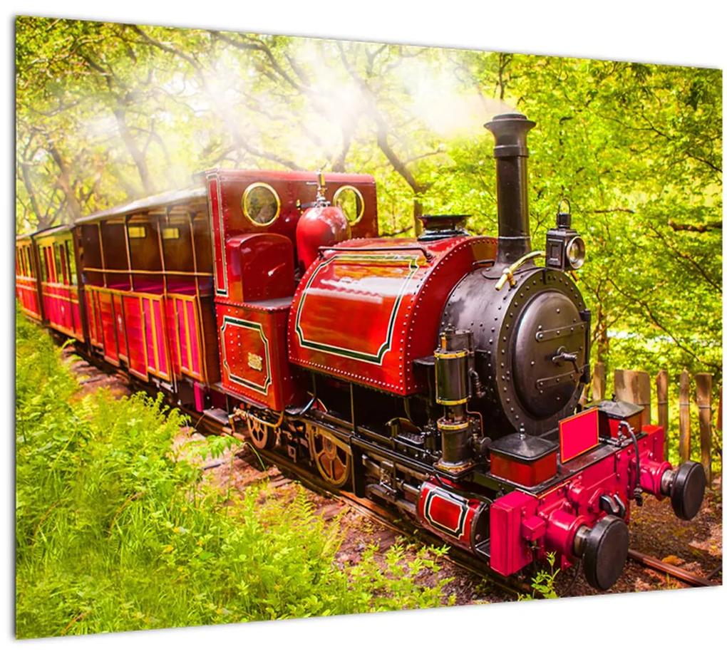 Skleněný obraz parního vlaku (70x50 cm)