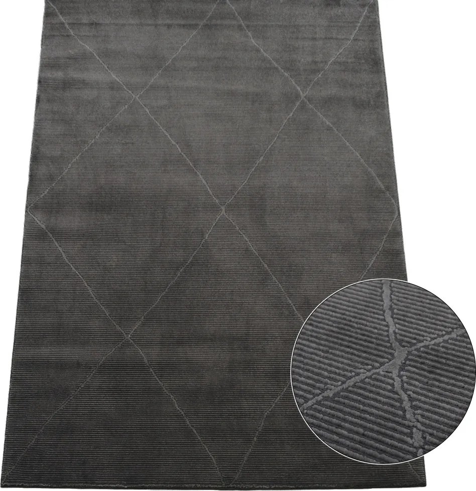 BE Koberec Zurich 1903 DARK GREY - šedý obdélníkový Rozměr: 140x190 cm