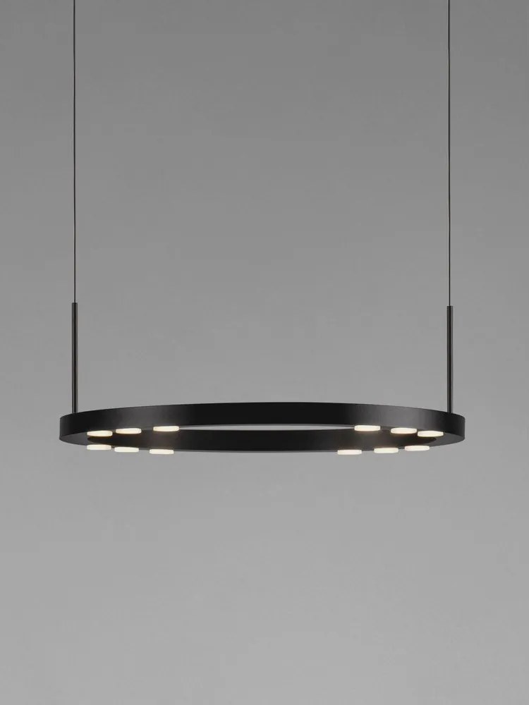 Matně černé hliníkové LED stmívatelné závěsné svítidlo ø 40 cm Lunette – Nova Luce