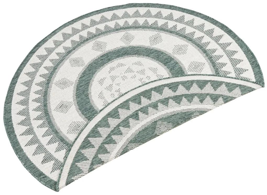 NORTHRUGS - Hanse Home koberce Kusový koberec Twin Supreme 103415 Jamaica green creme kruh – na ven i na doma - 200x200 (průměr) kruh cm