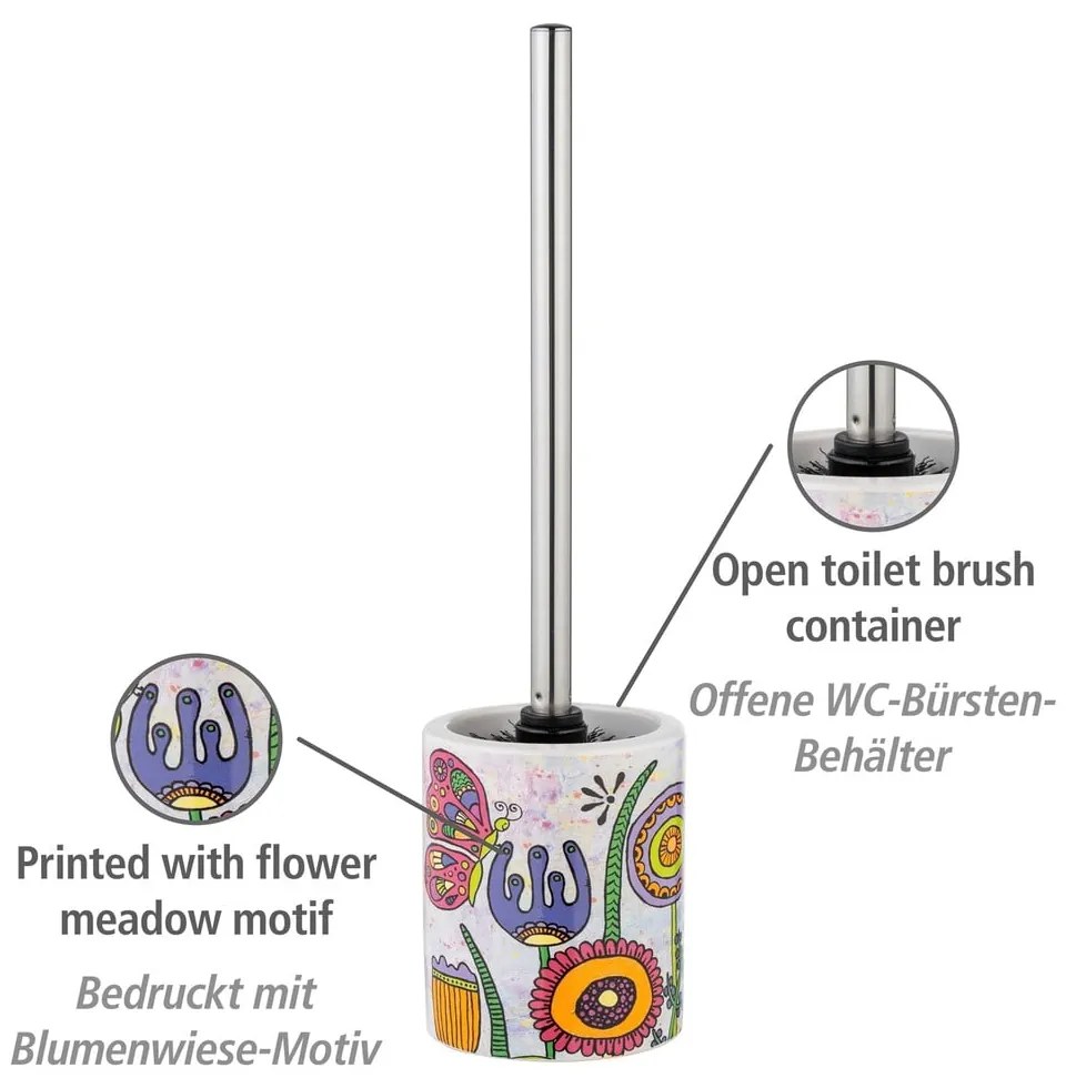 Keramická WC štětka Rollin'Art Full Bloom – Wenko