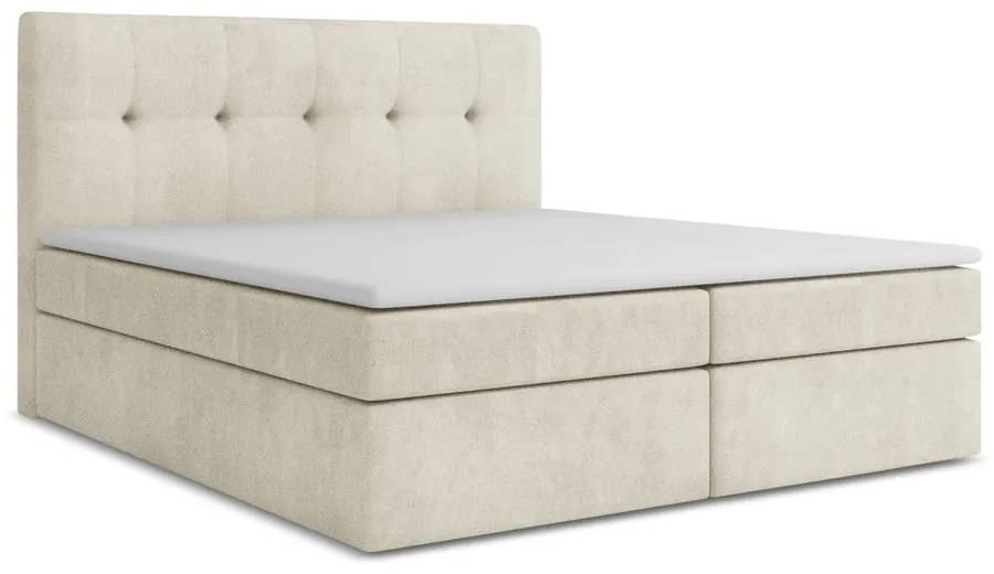 Krémová boxspring postel s úložným prostorem 180x200 cm Palta – Makamii