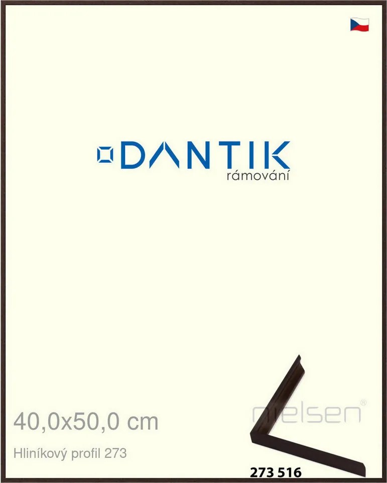 DANTIK rámeček 40x50 | ALU profil 7273 Dýha wenge tmavá (Plexi Čiré)
