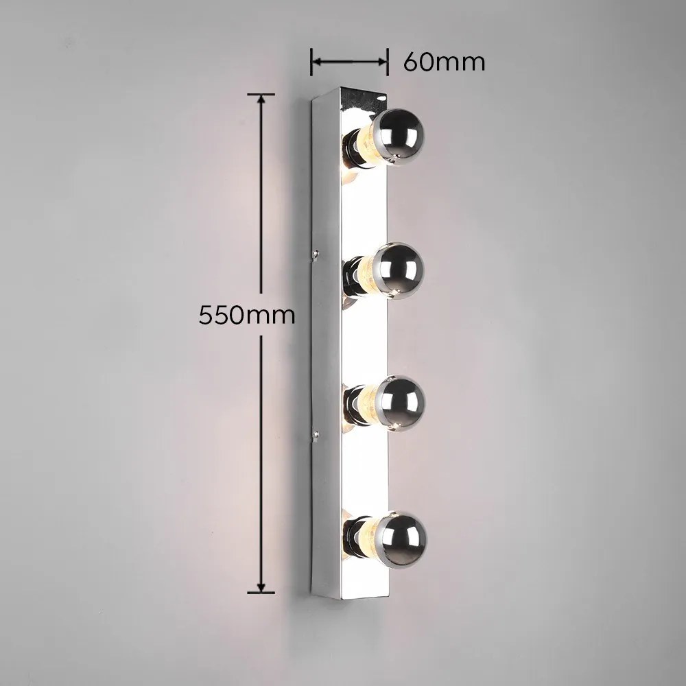 Nástěnné svítidlo v leskle stříbrné barvě Theatro – Trio