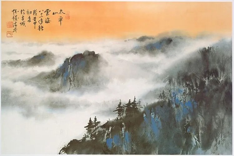 Plakát, Obraz - Chinese Mountain Scene - Hseuh Ching Mao, (91.5 x 61 cm)