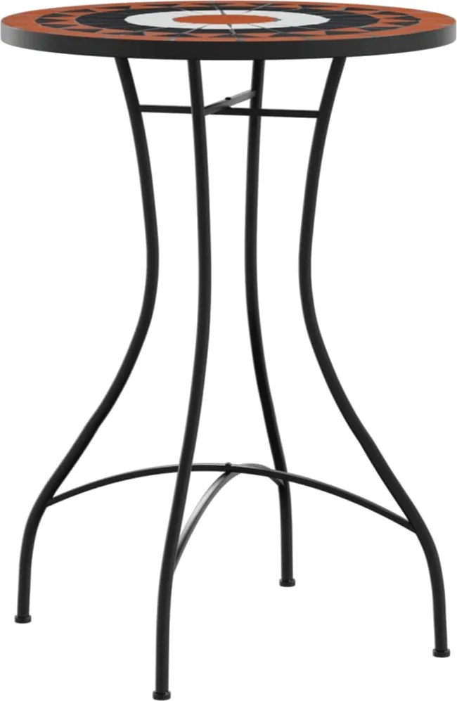Mozaikový bistro set terakotový a bílý železo a keramika 3216355