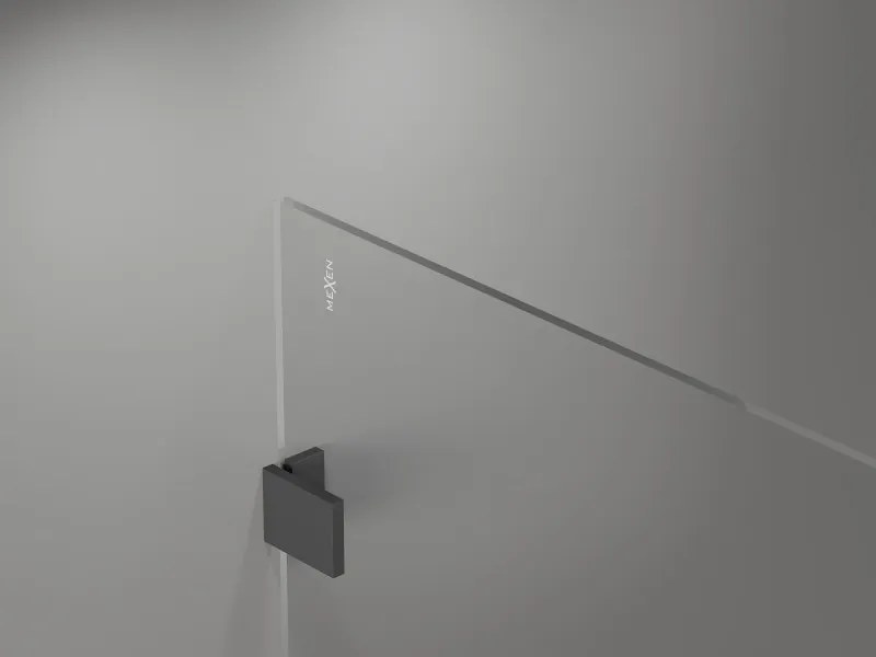 Mexen Lunar sprchová stěna levá 140 x 200 cm, 8mm čiré sklo, grafitová, 830-140-000-95-00-L