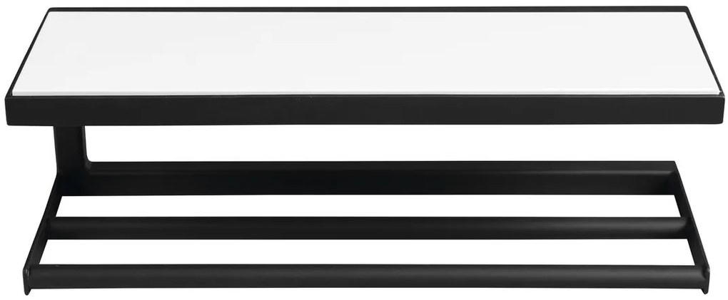 Sapho, SKA Nástěnná police, černá mat 450x140x160mm s bílou MDF policí, SKA401