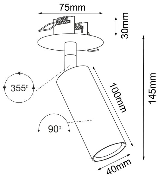 Brosline 3252 - Podhledové bodové svítidlo ACE 1xGU10/4W/230V černá