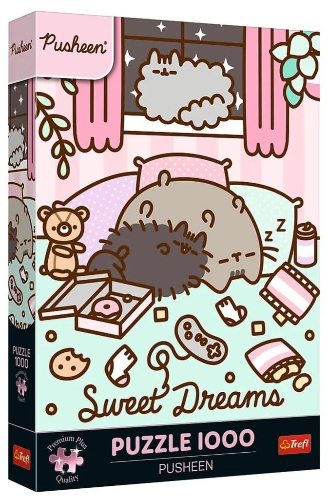 Trefl Puzzle Premium Plus: Pusheen 1000 dílků 48x68,3cm v krabici 27x40x6cm