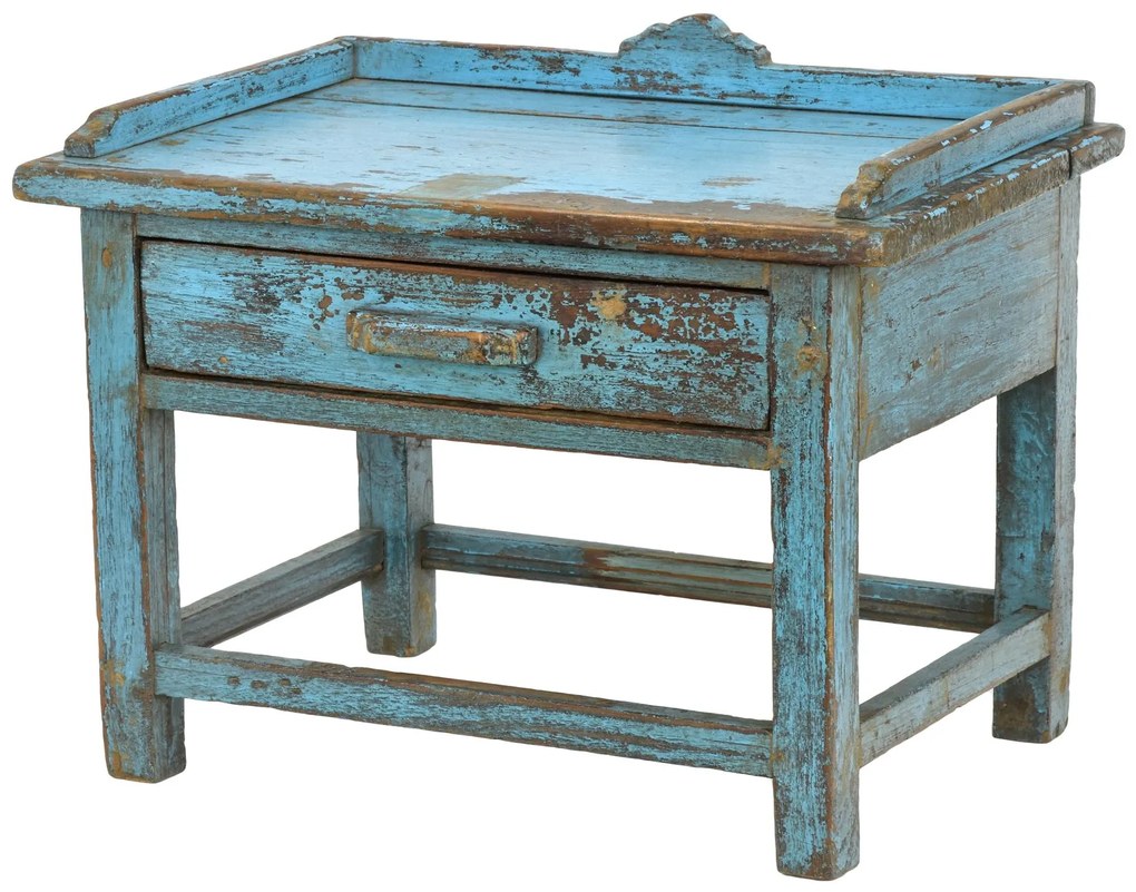 Sanu Babu Starý kupecký stolek z teakového dřeva, 47x32x37cm