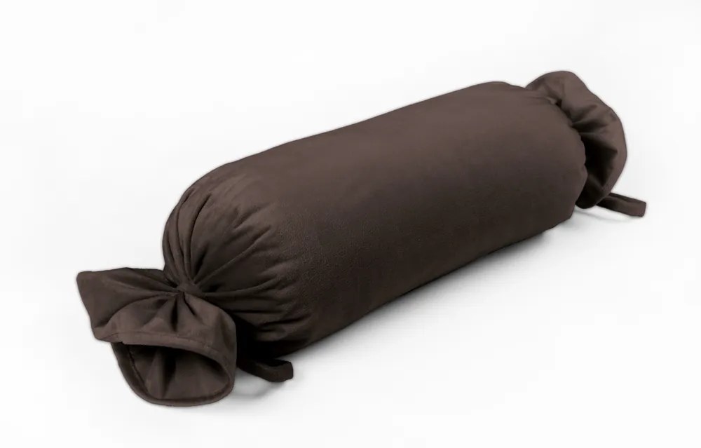 Biante Sametový polštář válec bonbon Velvet Premium SVP-016 Tmavě hnědý 15x100 cm