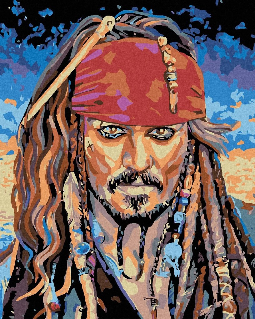 zuty malování podle čísel - jack sparrow i, 80x100 cm, vypnuté plátno na rám