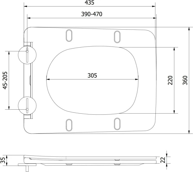 Mexen Vera deska pomalu padající slim, duroplast, bílý lesk - 39164000