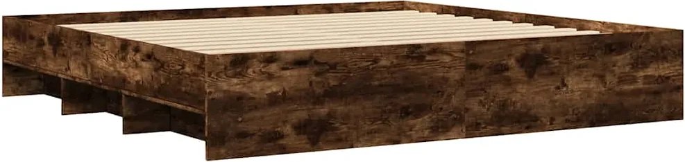 Rám postele bez matrace kouřový dub 200x200 cm kompozitní dřevo 3295629