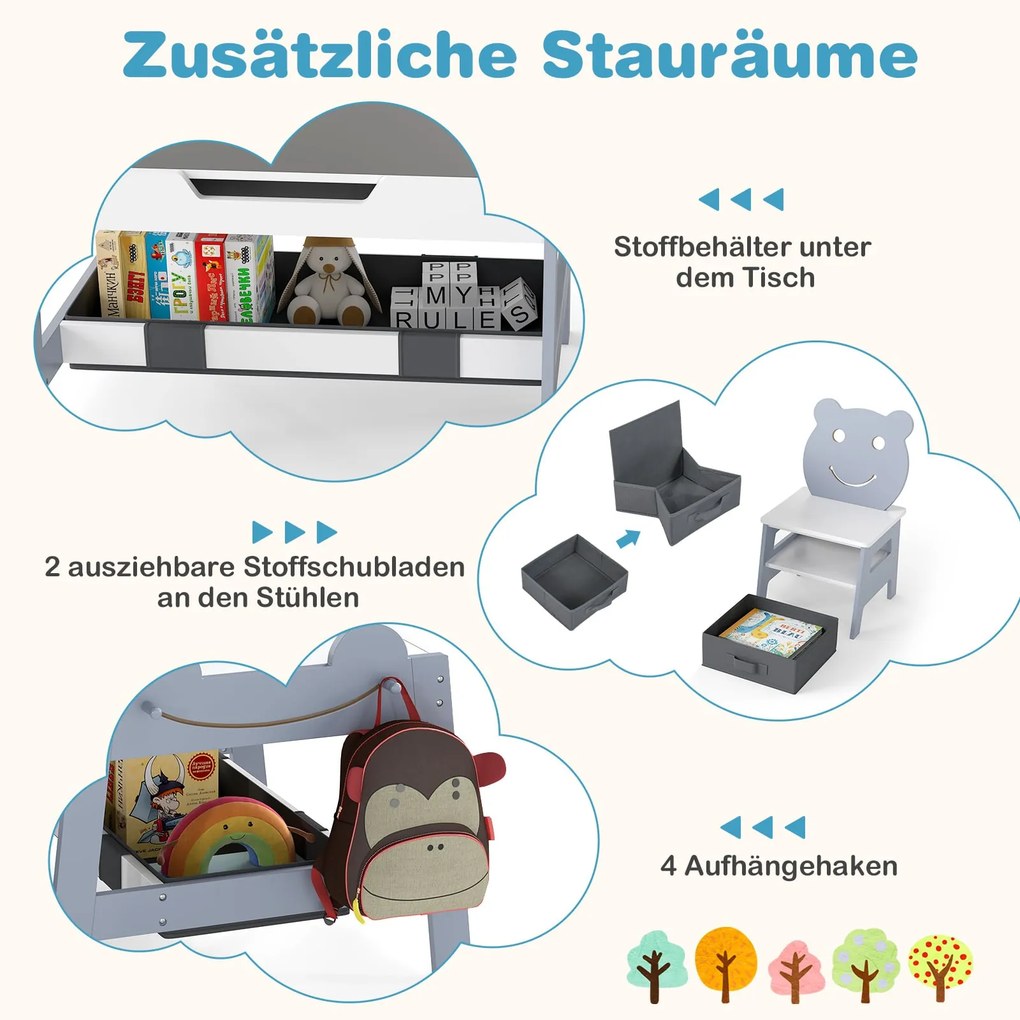 Costway 5 v 1 Malířský stůl s oboustrannou tabulí a tabulí Dětská